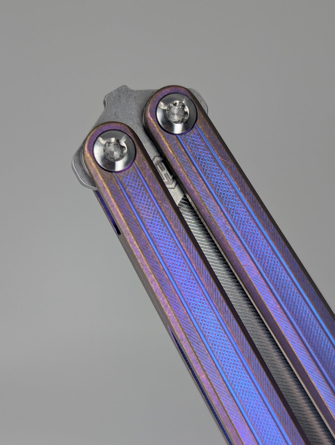 MachineWise Opus V2 Blurple w/ RoseGold Distress Live Blade Balisong ...
