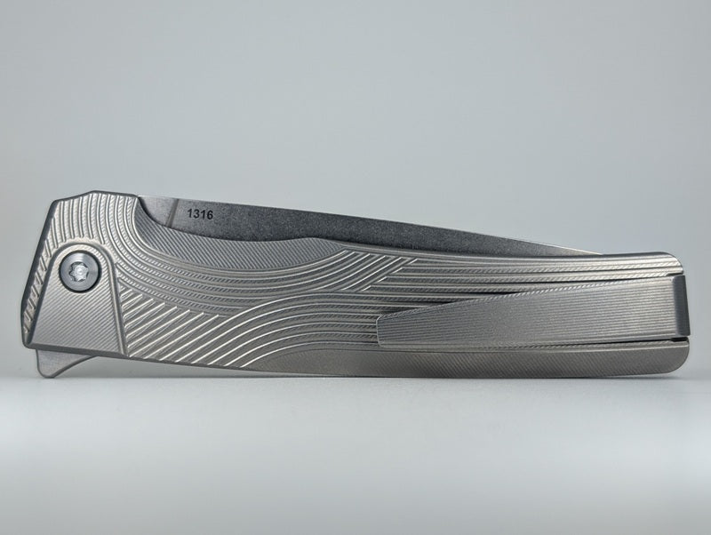 MachineWise Sonora "50 / 50" Streamline Titanium Buttonlock Folding Kn ...