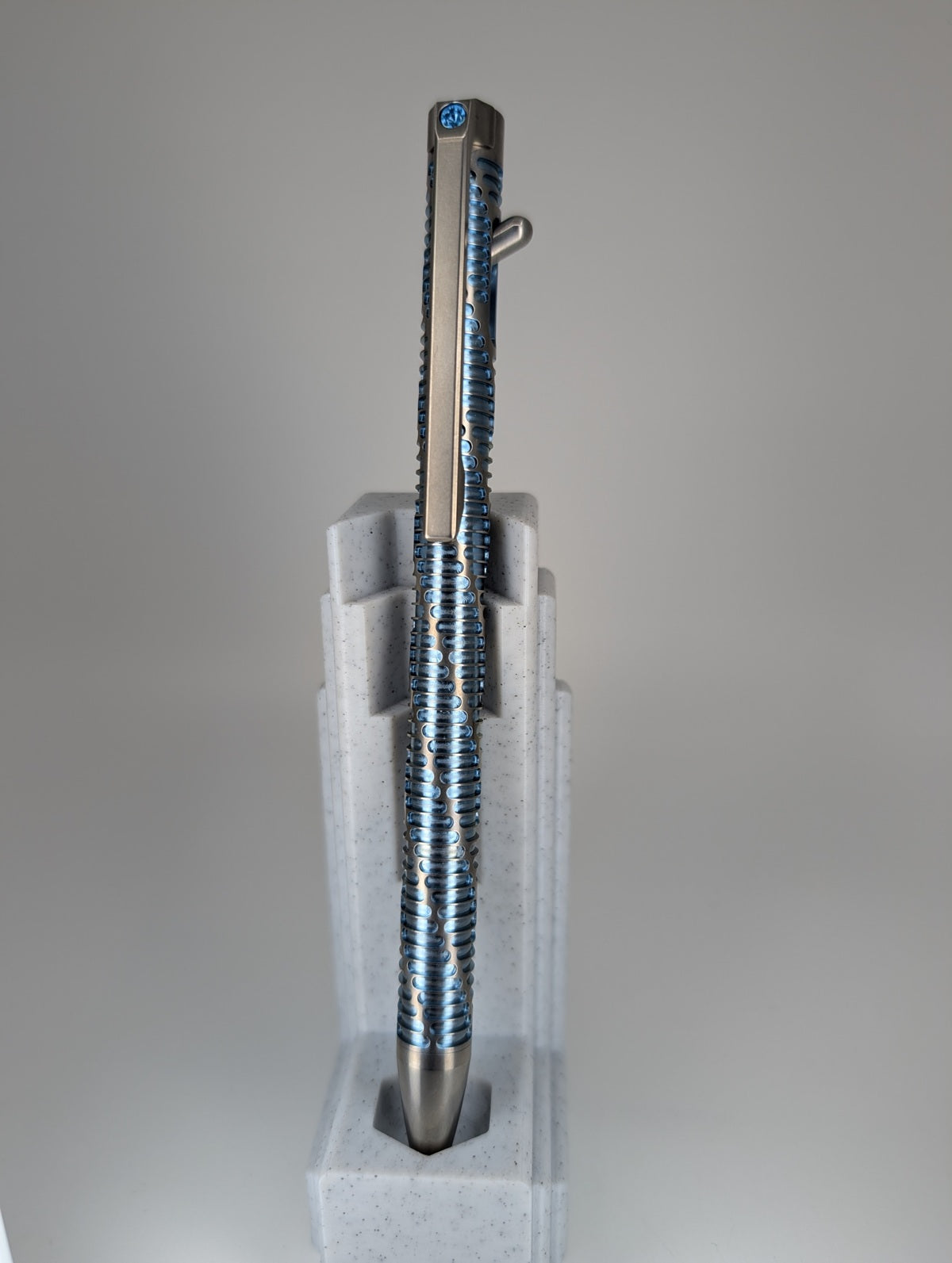 Magnus Clickshift "Helix" Light Blue Titanium Ballpoint Pen – Penchetta