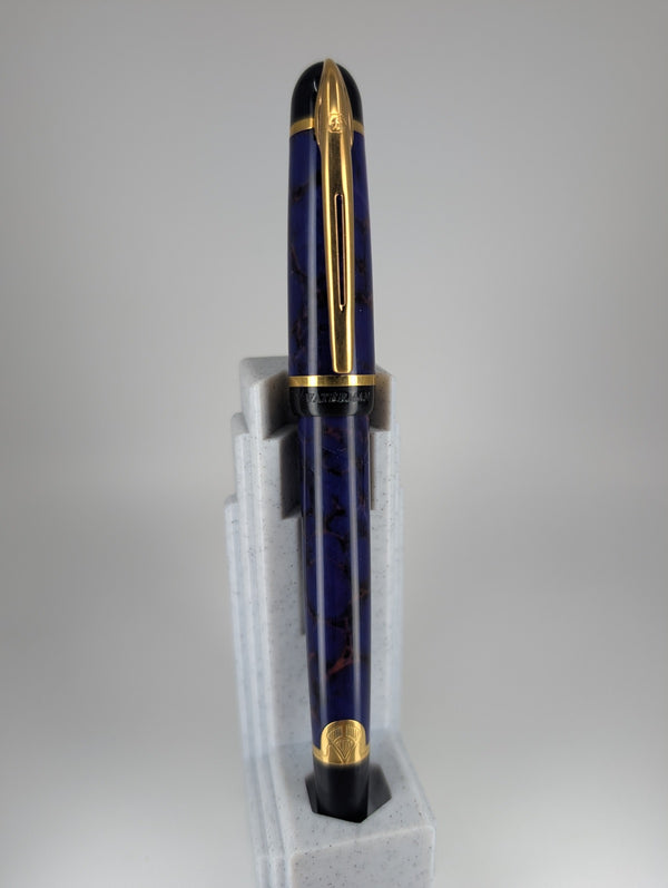 *Consignment* Waterman Phileas Blue Marble Fountain Pen Fine Nib ...